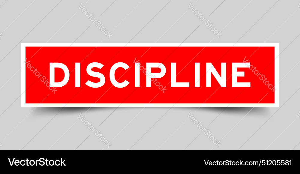 Red color square label sticker with word Vector Image