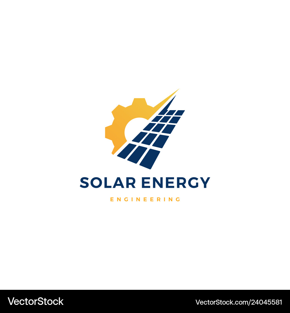Solar panel energy service logo icon Royalty Free Vector