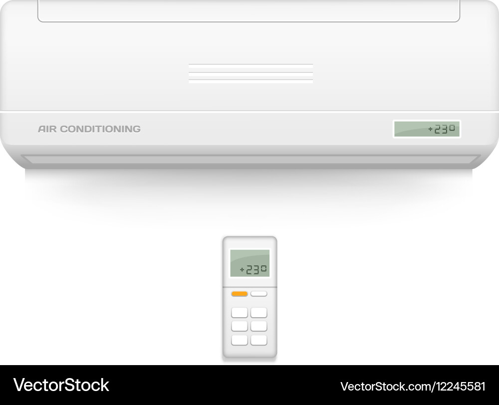 Split system air conditioner cool and cold Vector Image