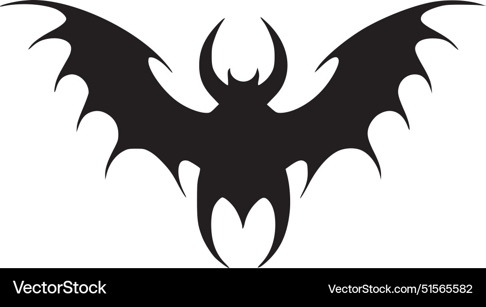 Bat - black and white Royalty Free Vector Image