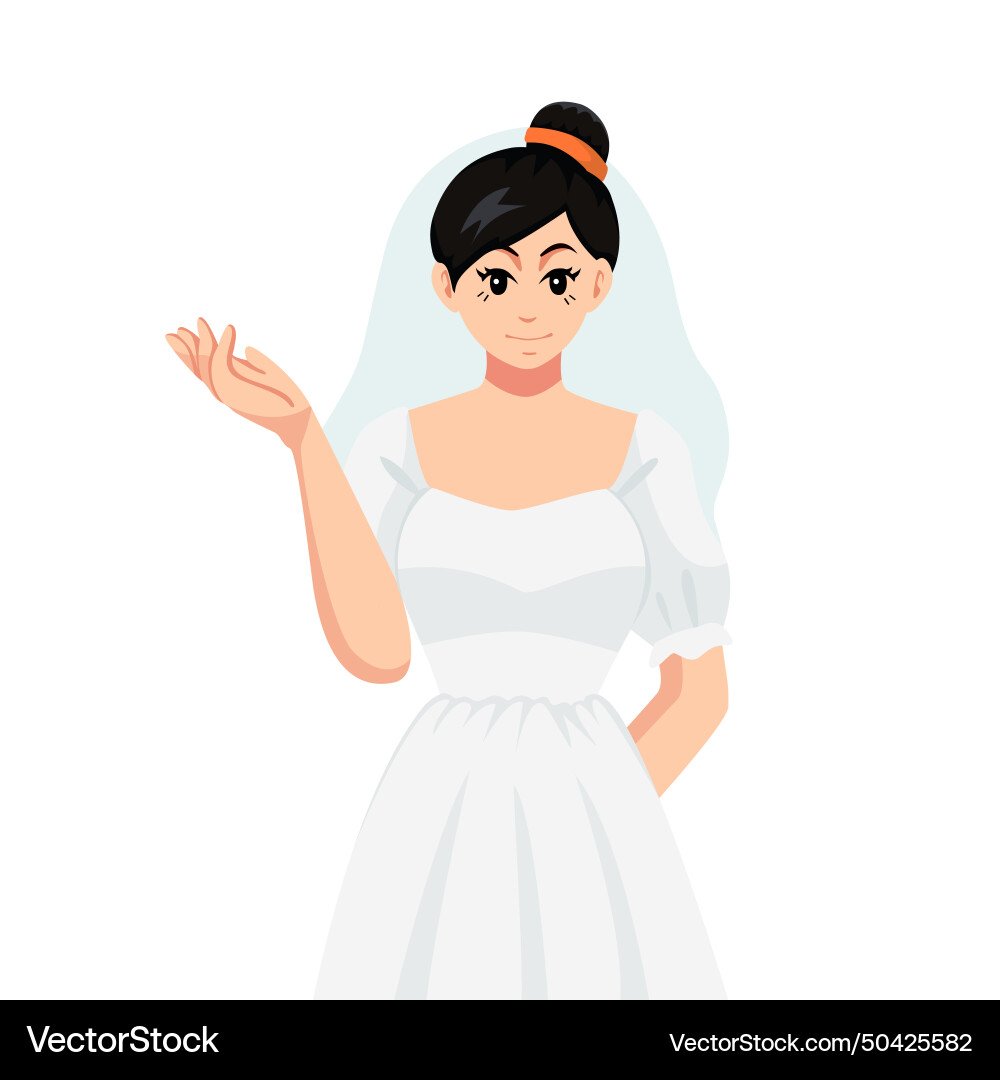 Bride wedding character design Royalty Free Vector Image