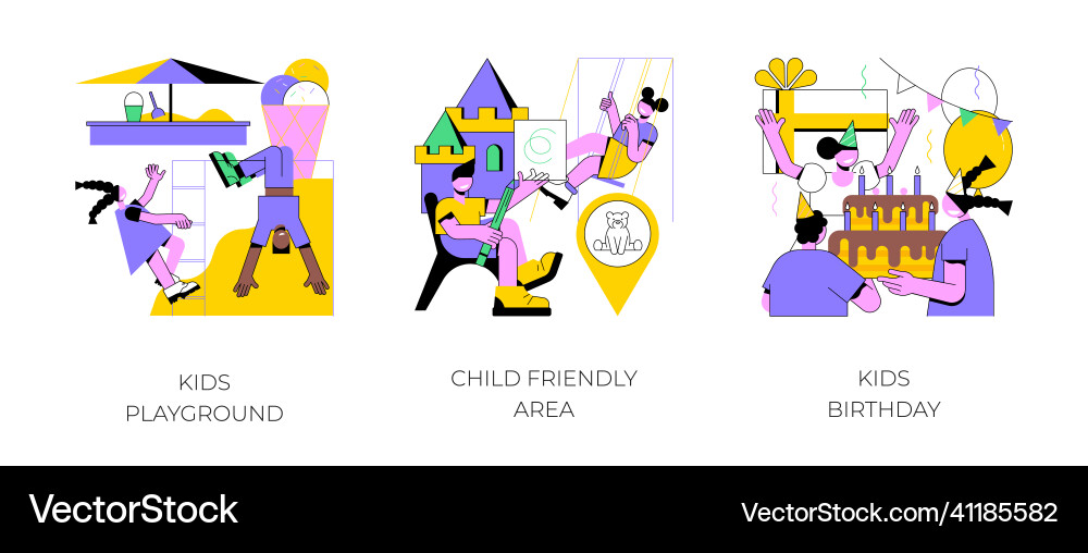 Children entertainment abstract concept Royalty Free Vector