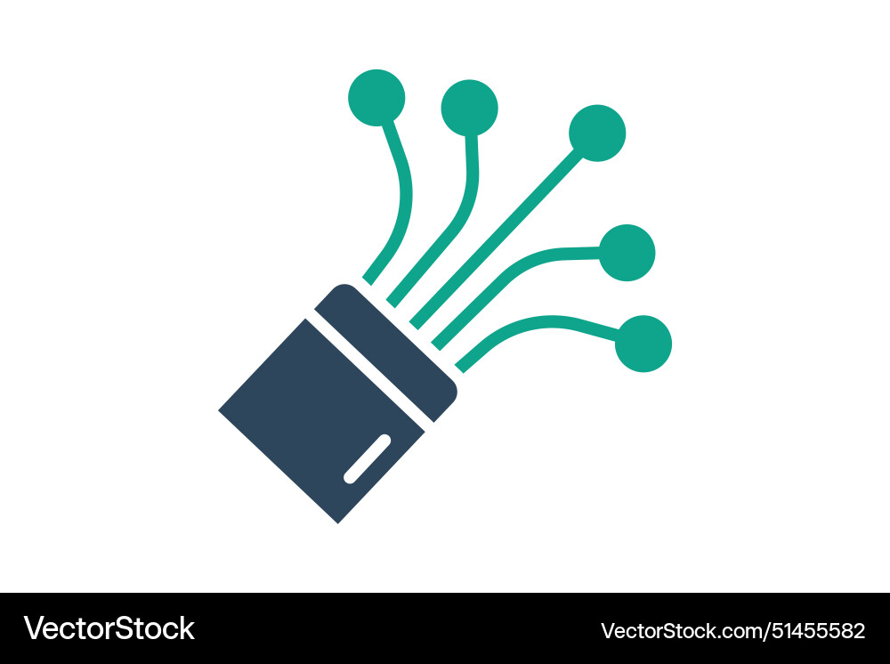 Fiber icon cable related to utilities solid Vector Image