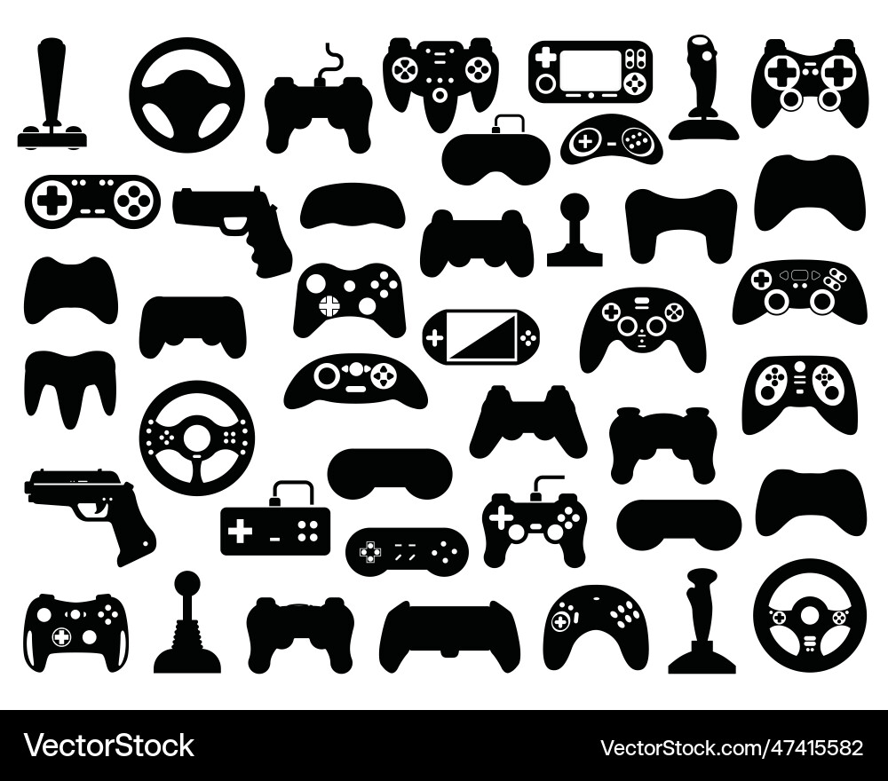 Game controller silhouette Royalty Free Vector Image