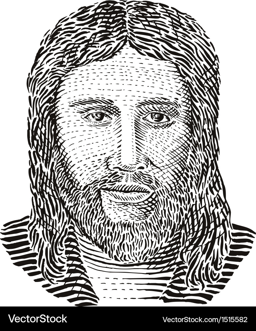 Jesus christ front view Royalty Free Vector Image