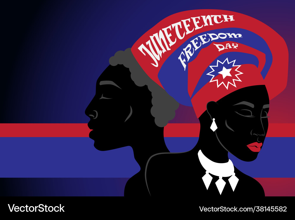 Juneteenth Silhouette Couple Royalty Free Vector Image
