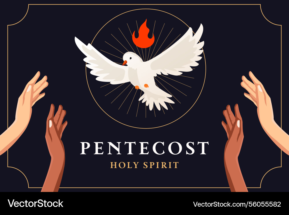 Pentecost holy spirit background in flat style Vector Image