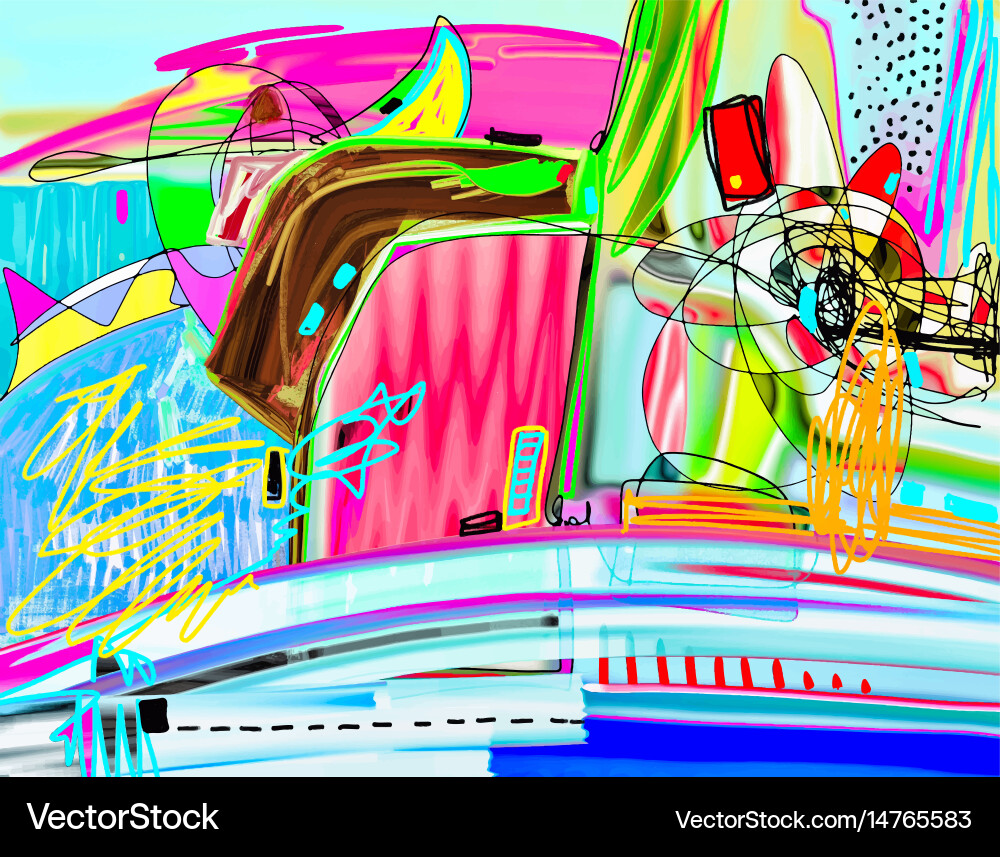 Abstract painting contemporary art abstraction Vector Image