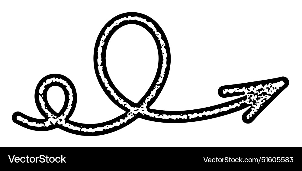 Black looping arrow grunge sign Royalty Free Vector Image