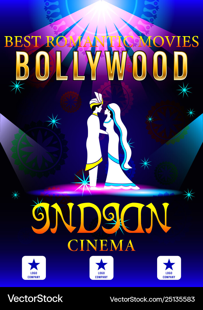 Bollywood Banner romantisch Lizenzfreies Vektorbild