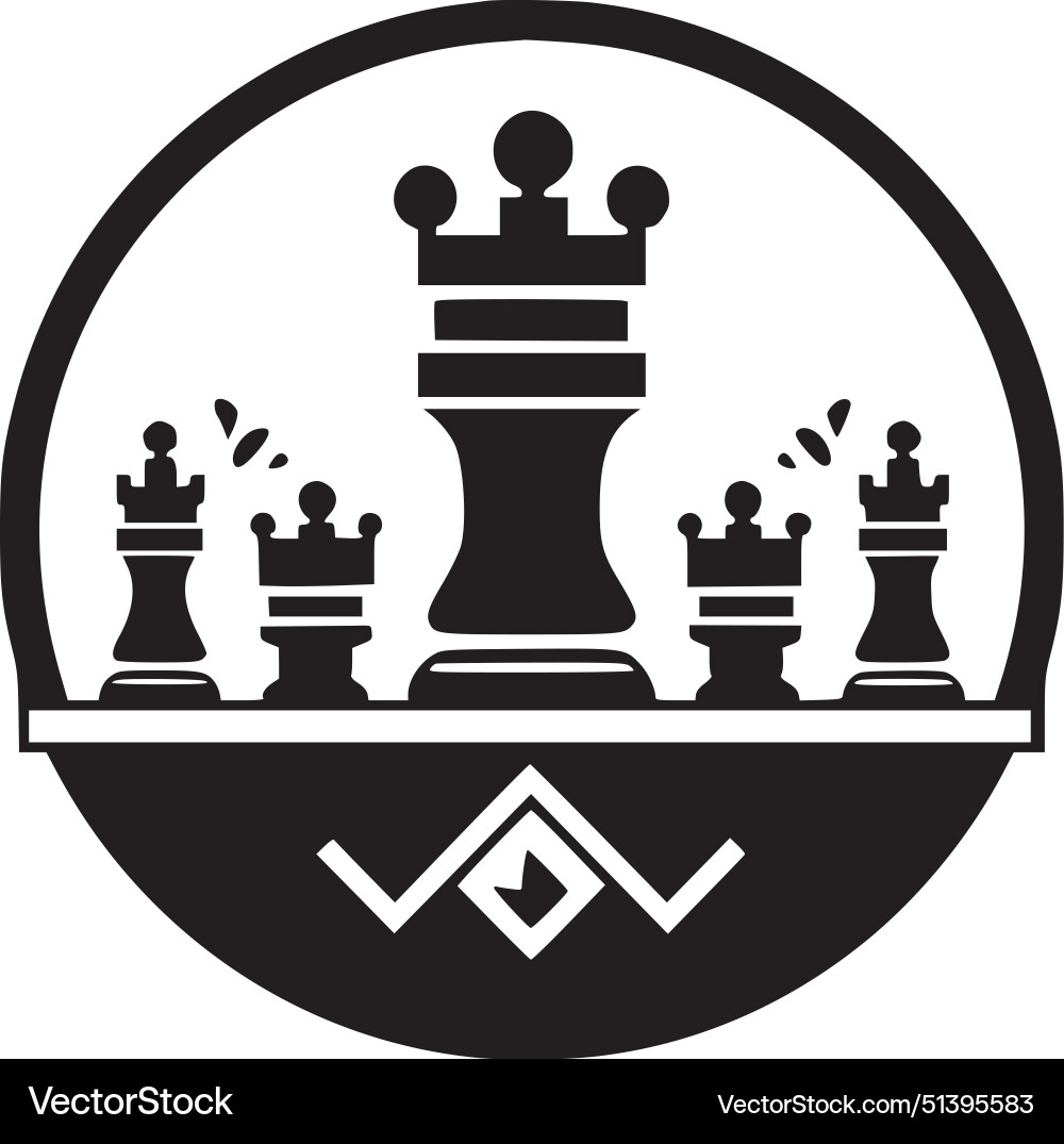 Chess - minimalist and flat logo Royalty Free Vector Image