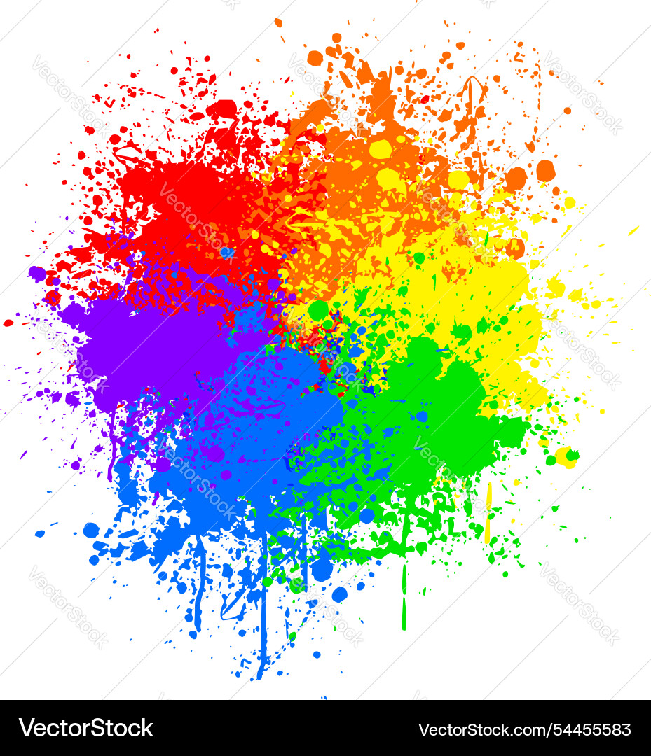 Colorful Rainbow Ink Splatter Royalty Free Vector Image