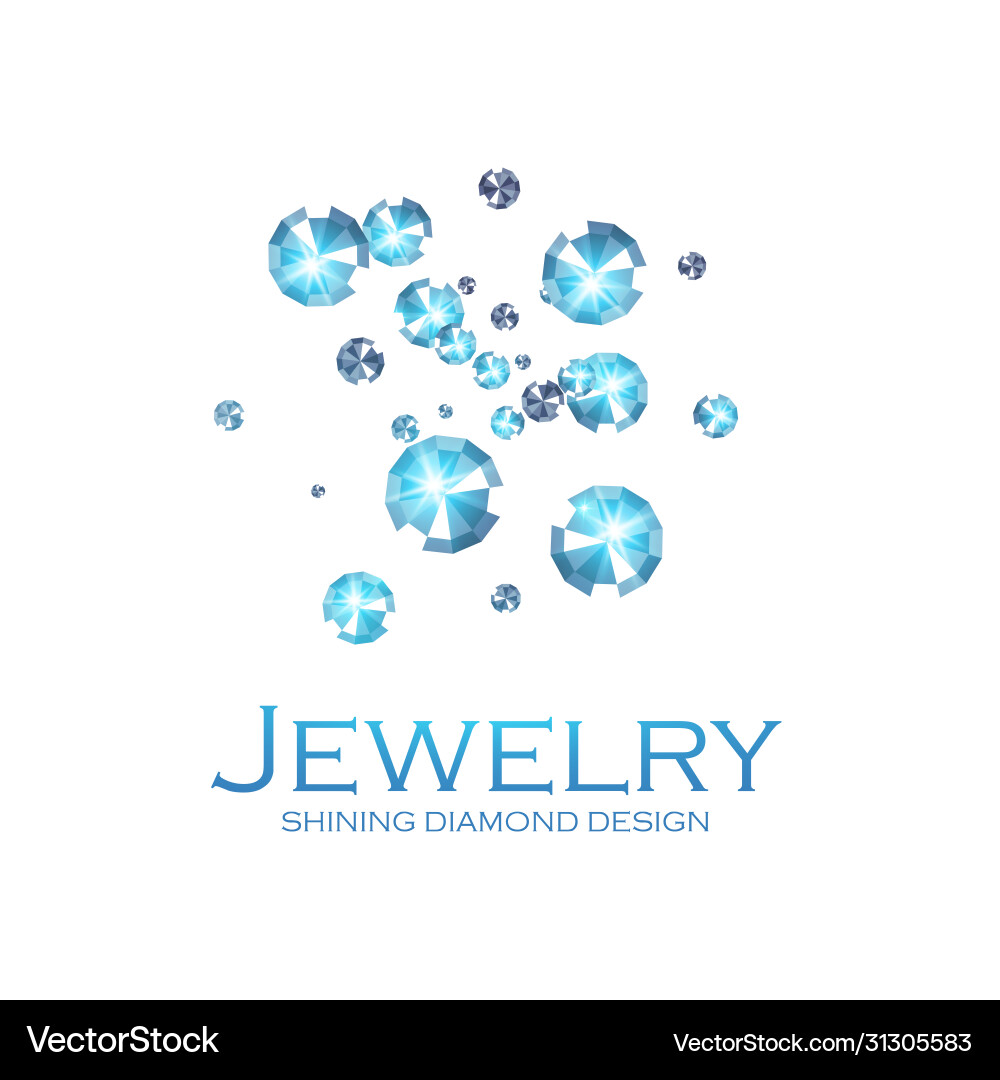 Falling diamonds gems shining jewelry background Vector Image