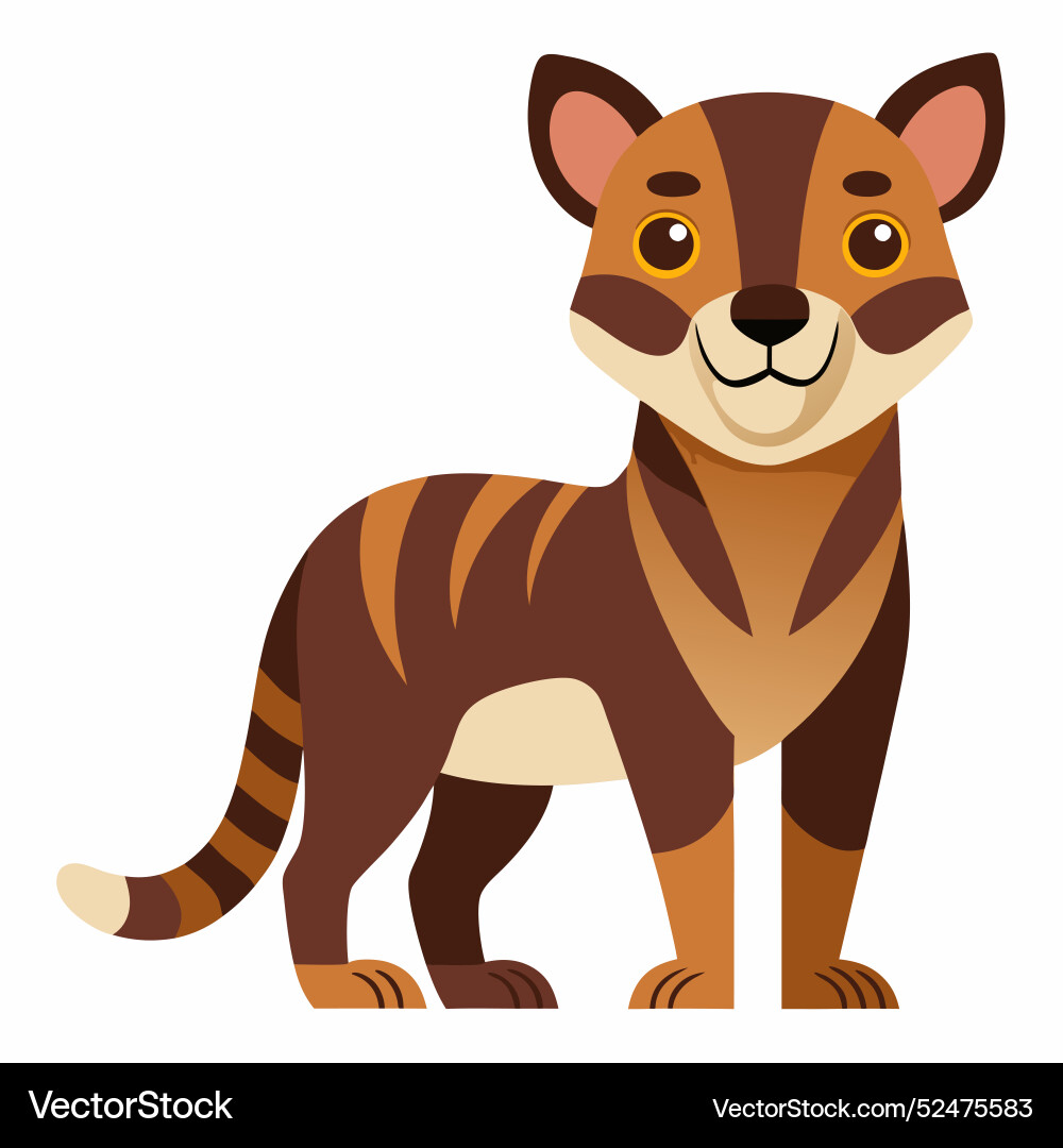 Fossa lynx goes kawaii Royalty Free Vector Image