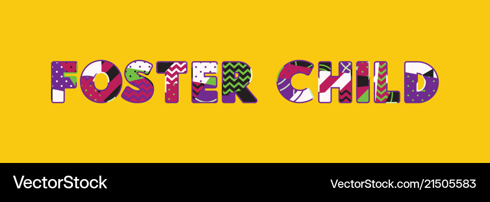 Foster Kind Konzept Wort Kunst Lizenzfreies Vektorbild