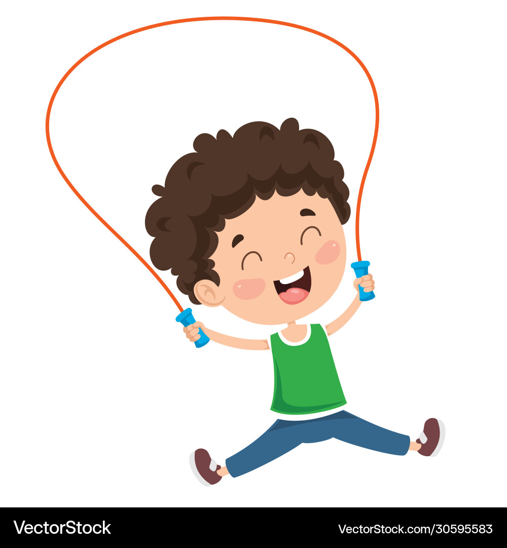 Kid skipping rope Royalty Free Vector Image - VectorStock