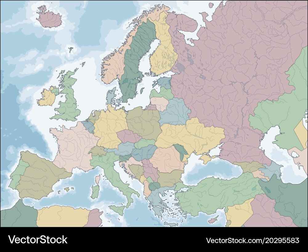 Map of europe Royalty Free Vector Image - VectorStock