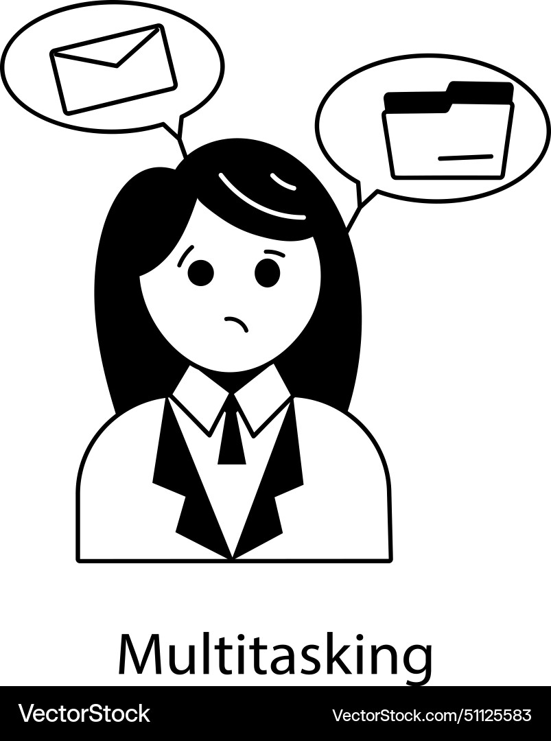 Multitasking Royalty Free Vector Image - VectorStock