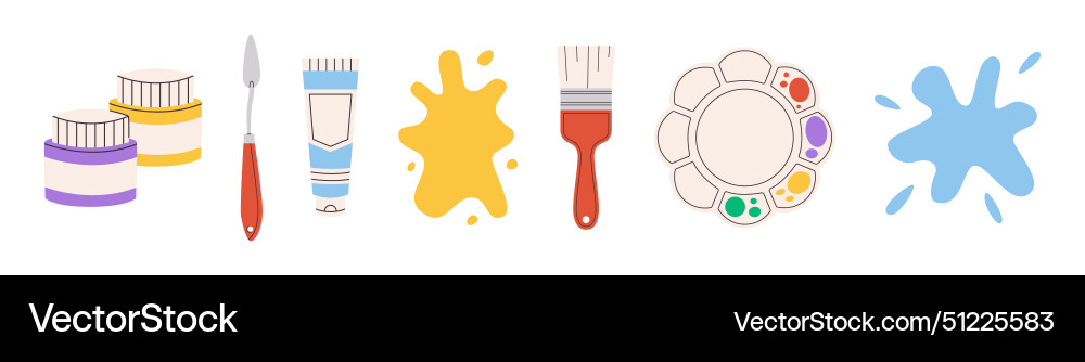 Painting tools elements set Royalty Free Vector Image Painting tools elements set Royalty Free Vector Image