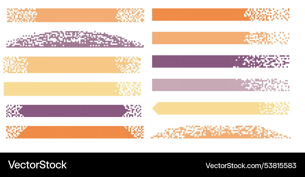Pixel banner header footer color layout Royalty Free Vector