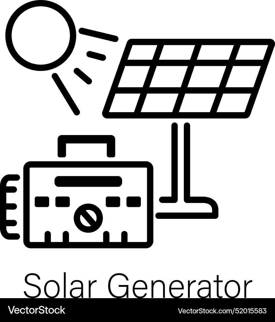 Solar generator Royalty Free Vector Image - VectorStock