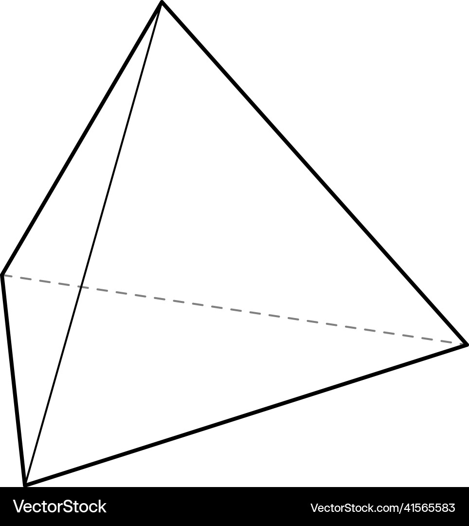 Tetratohedron stereometric shape composition Vector Image
