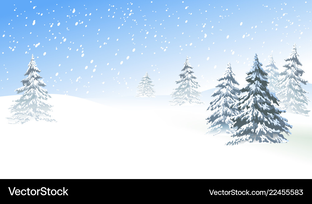 Winter forest Royalty Free Vector Image - VectorStock