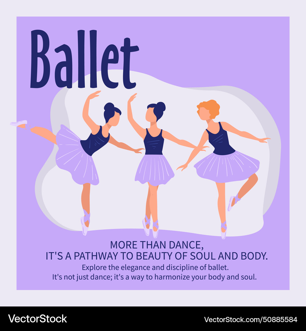 Ballet class graceful advert Royalty Free Vector Image