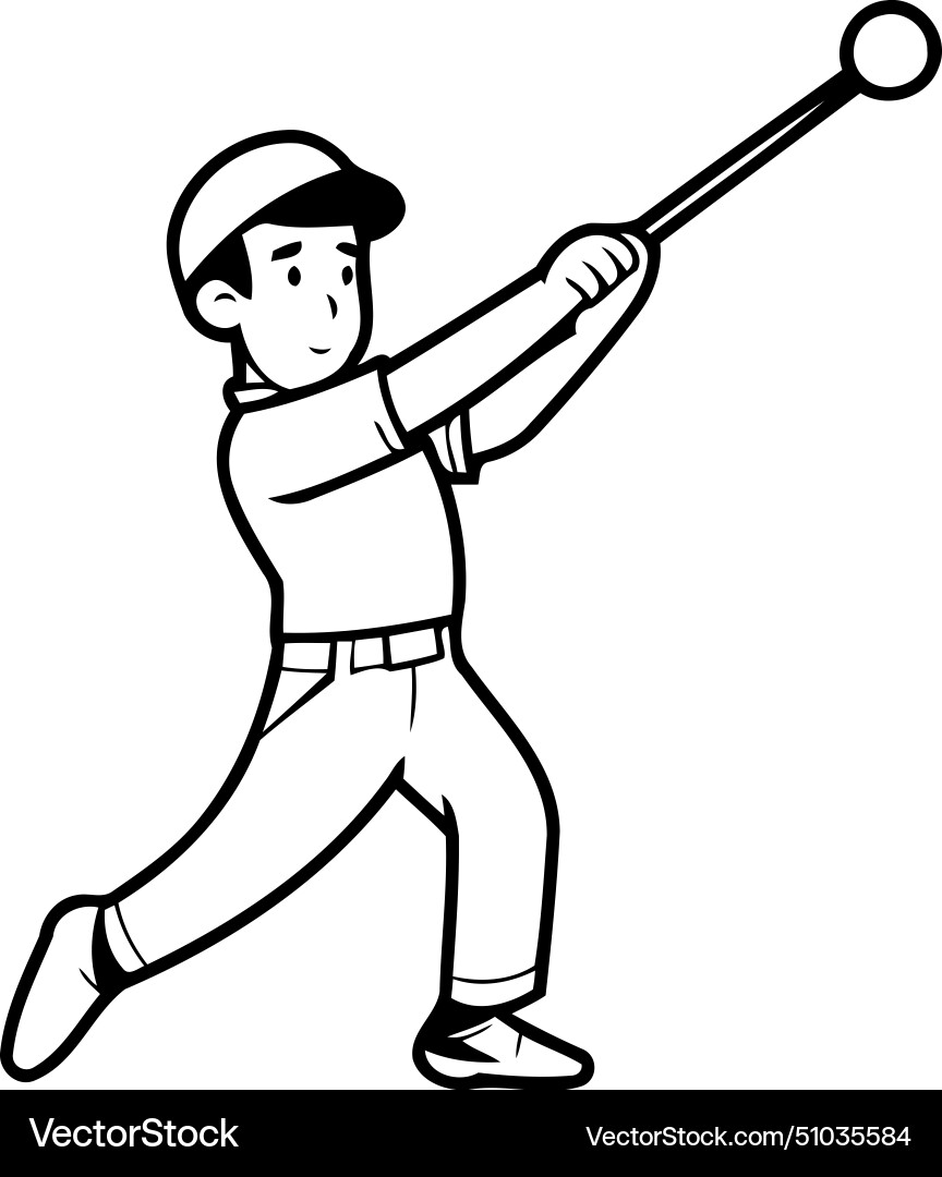 Baseball player in uniform holding bat Royalty Free Vector