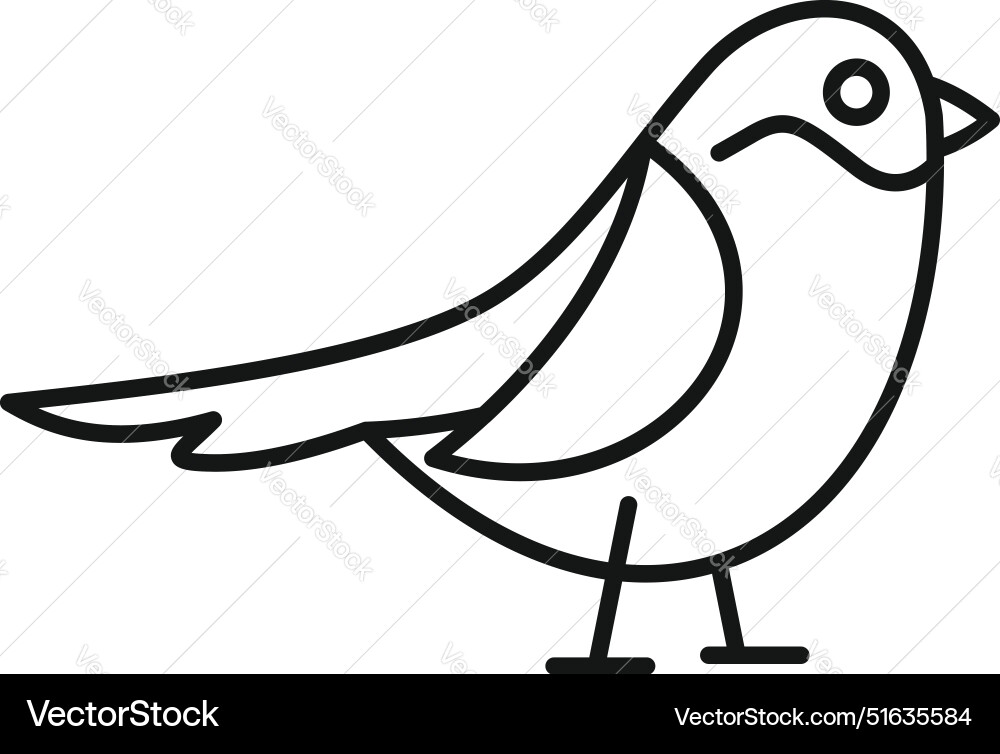 Black and white bird standing side view icon Vector Image
