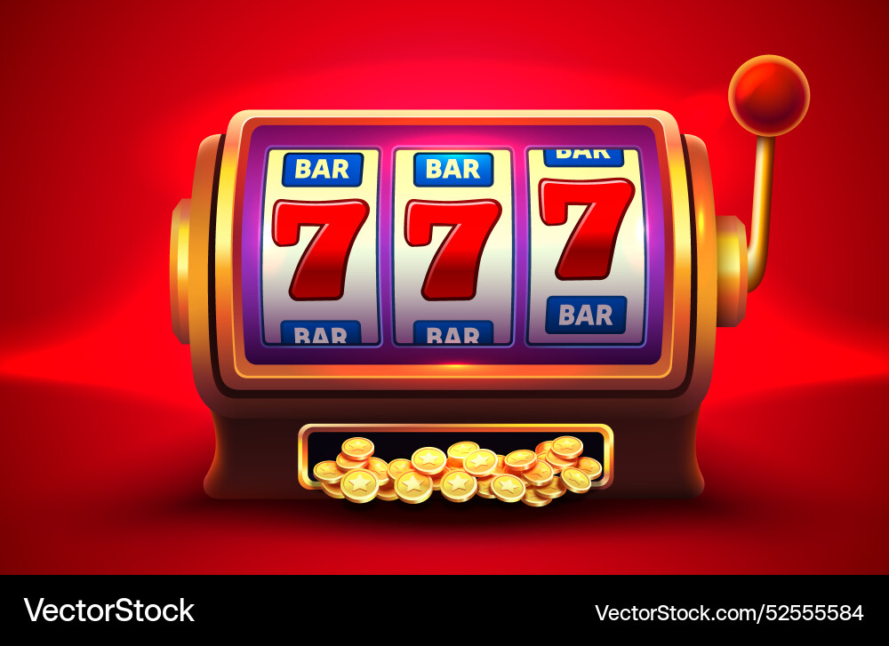 Casino slots machine winner jackpot fortune Vector Image