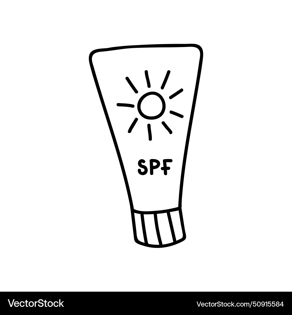 Cute and colorful hand drawn sunscreen Royalty Free Vector