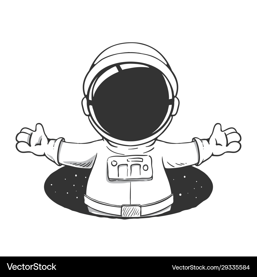 Cute Baby Spaceman Emerging from Space Royalty Free Vector