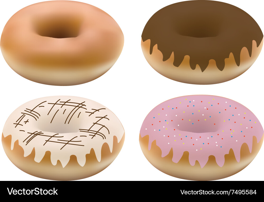 Delicious Stack of Four Donuts Royalty Free Vector Image