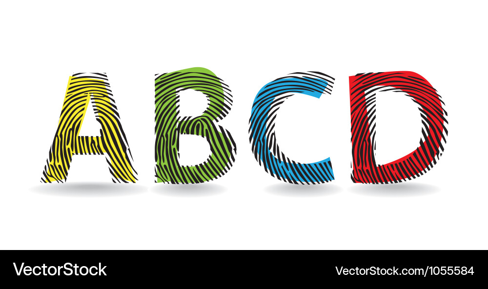 Fingerprint typography Royalty Free Vector Image