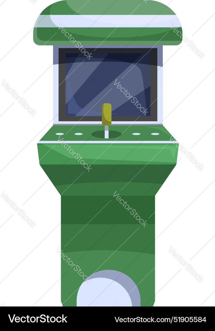 Green arcade game machine standing upright Vector Image