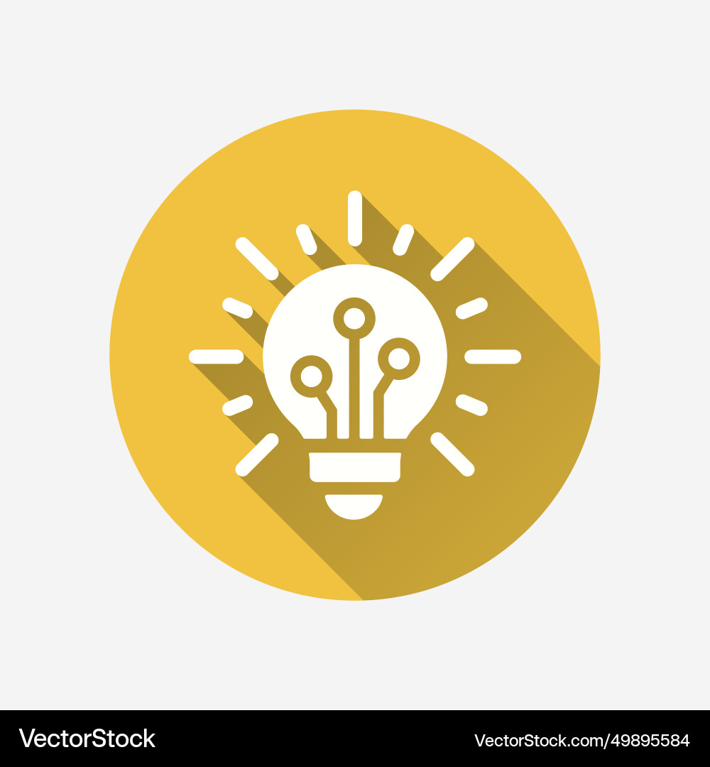 Innovation icon with long shadow for graphic Vector Image