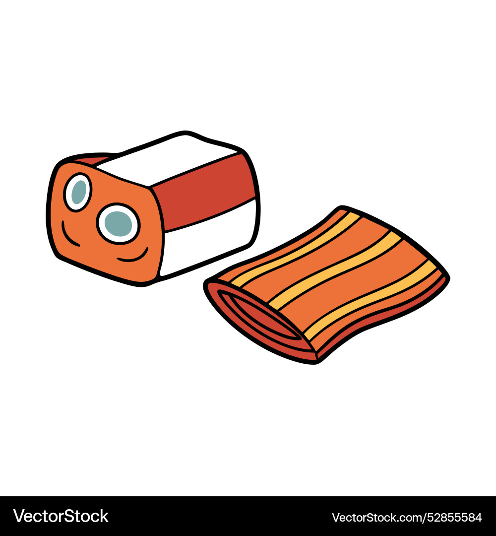 Italian pancetta bacon cubes Royalty Free Vector Image