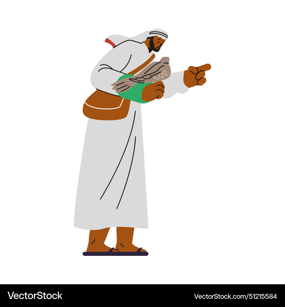 Man in white robe Royalty Free Vector Image - VectorStock
