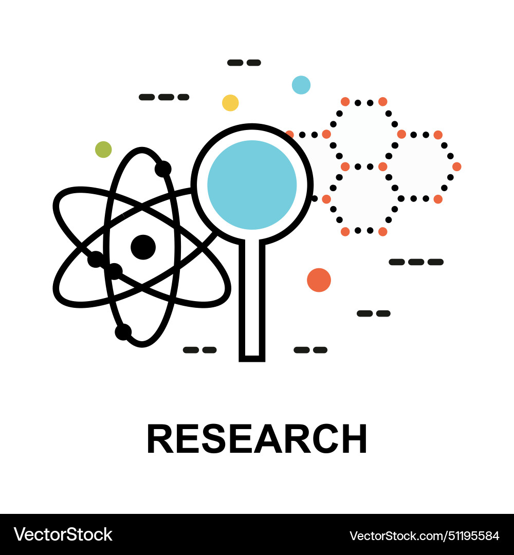 Modern flat thin line design concept of research Vector Image