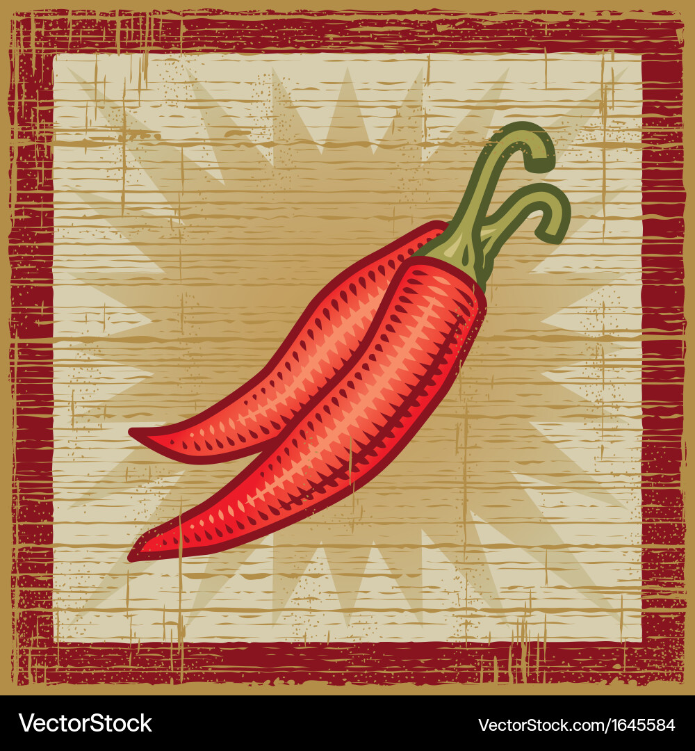 Retro chili pepper Royalty Free Vector Image - VectorStock
