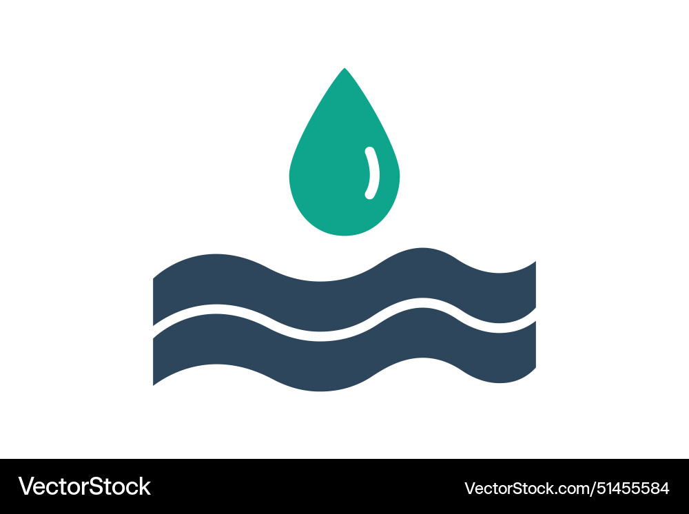 Storm water icon droplets with below Royalty Free Vector