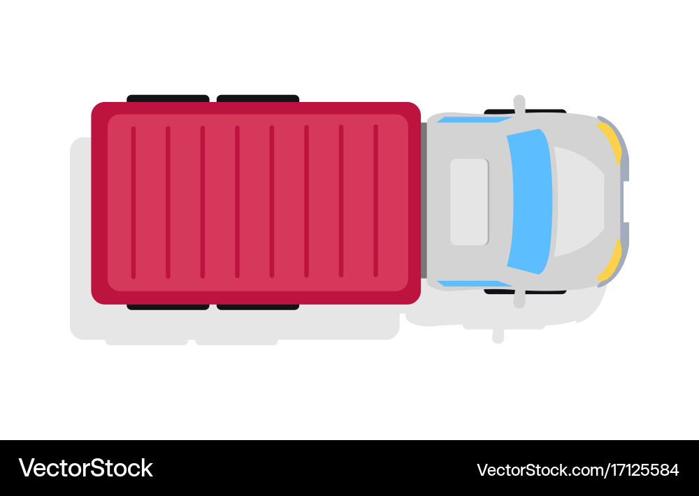 Truck top view flat style icon Royalty Free Vector Image