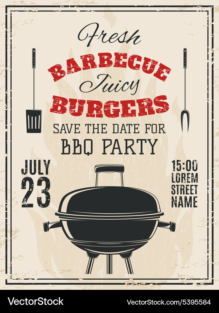 Vintage Barbecue Party Royalty Free Vector Image