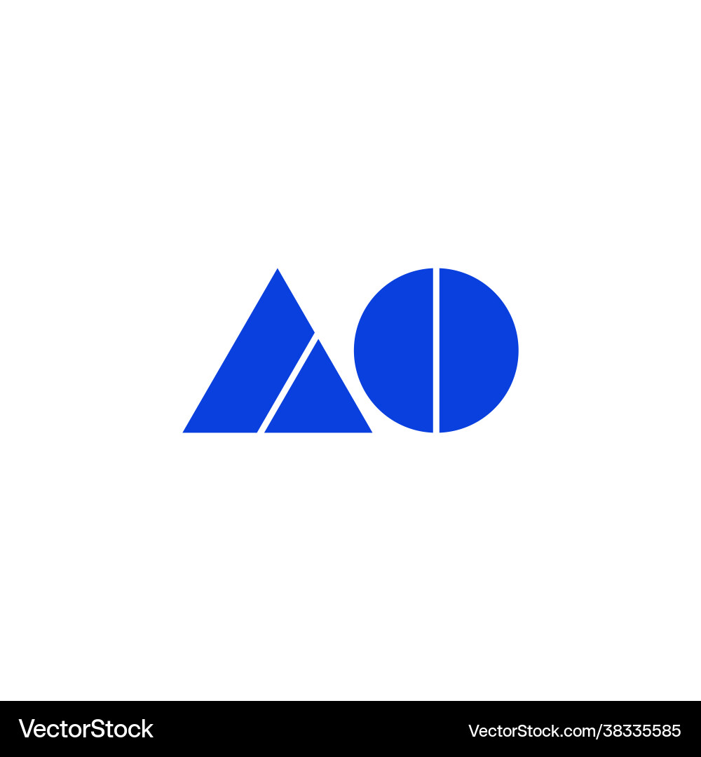 Ao letter mark initial logo icon Royalty Free Vector Image