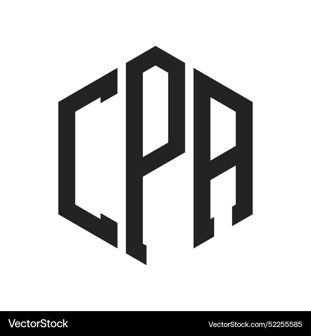 Cpa logo design initial letter monogram Royalty Free Vector