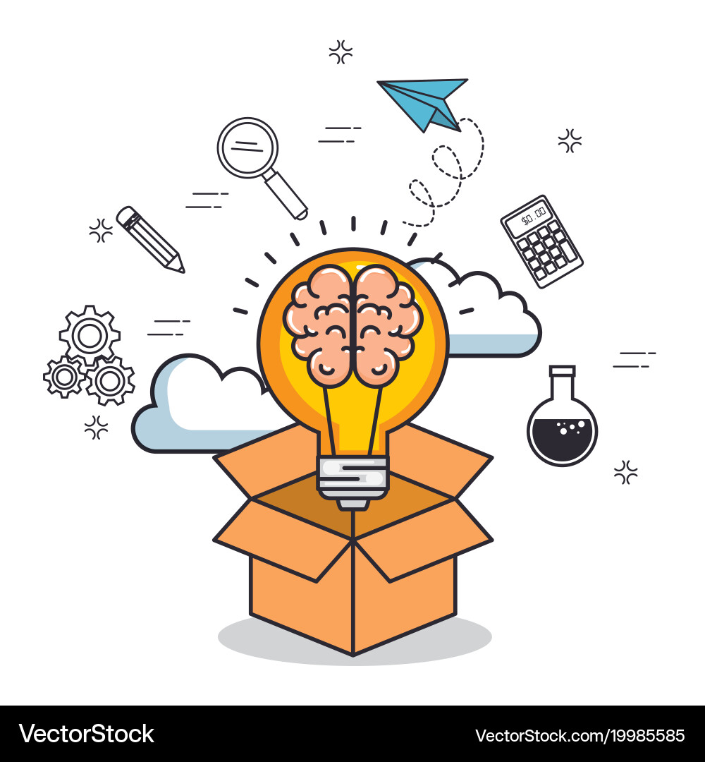 Creative mind set icons Royalty Free Vector Image