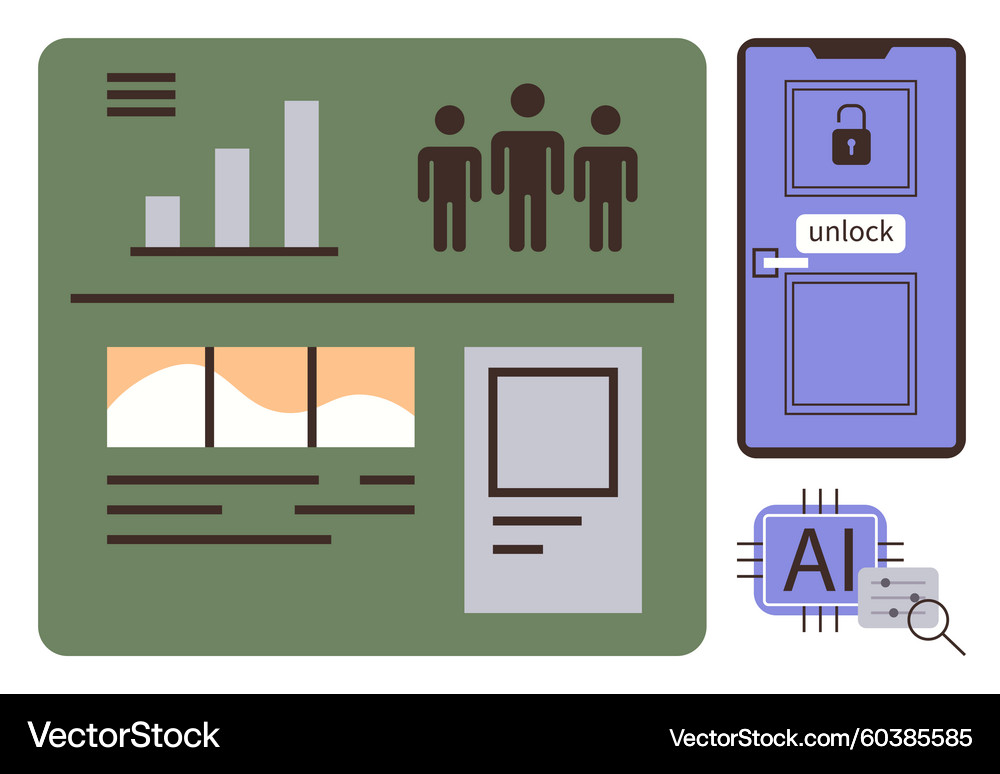 Data Analytics Dashboard with AI Royalty Free Vector Image