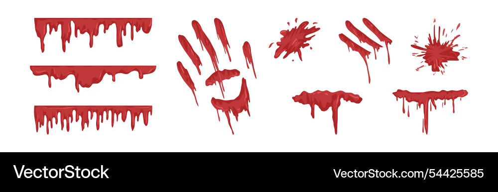 Dripping blood and bloody splatter spots Vector Image