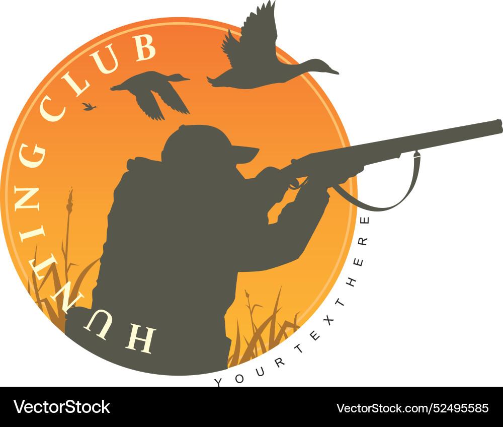 Duck Hunting Logo Emblem Royalty Free Vector Image